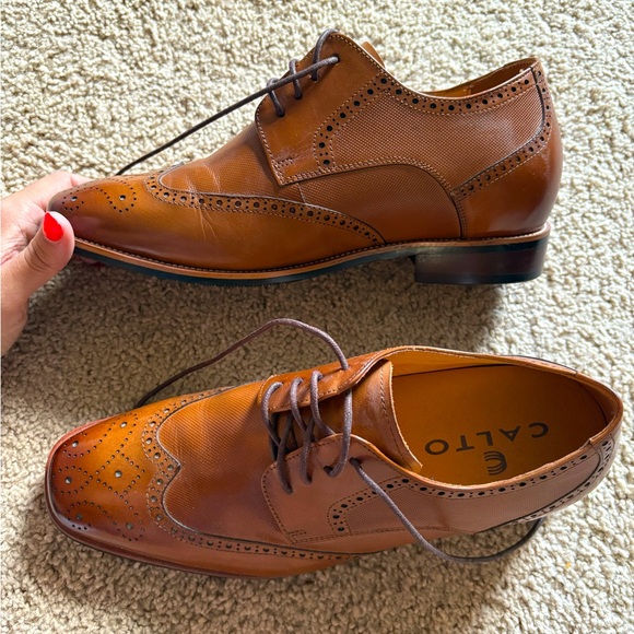 calto | Shoes | Calto Mens Invisible Height Increasing Shoes Brown ...